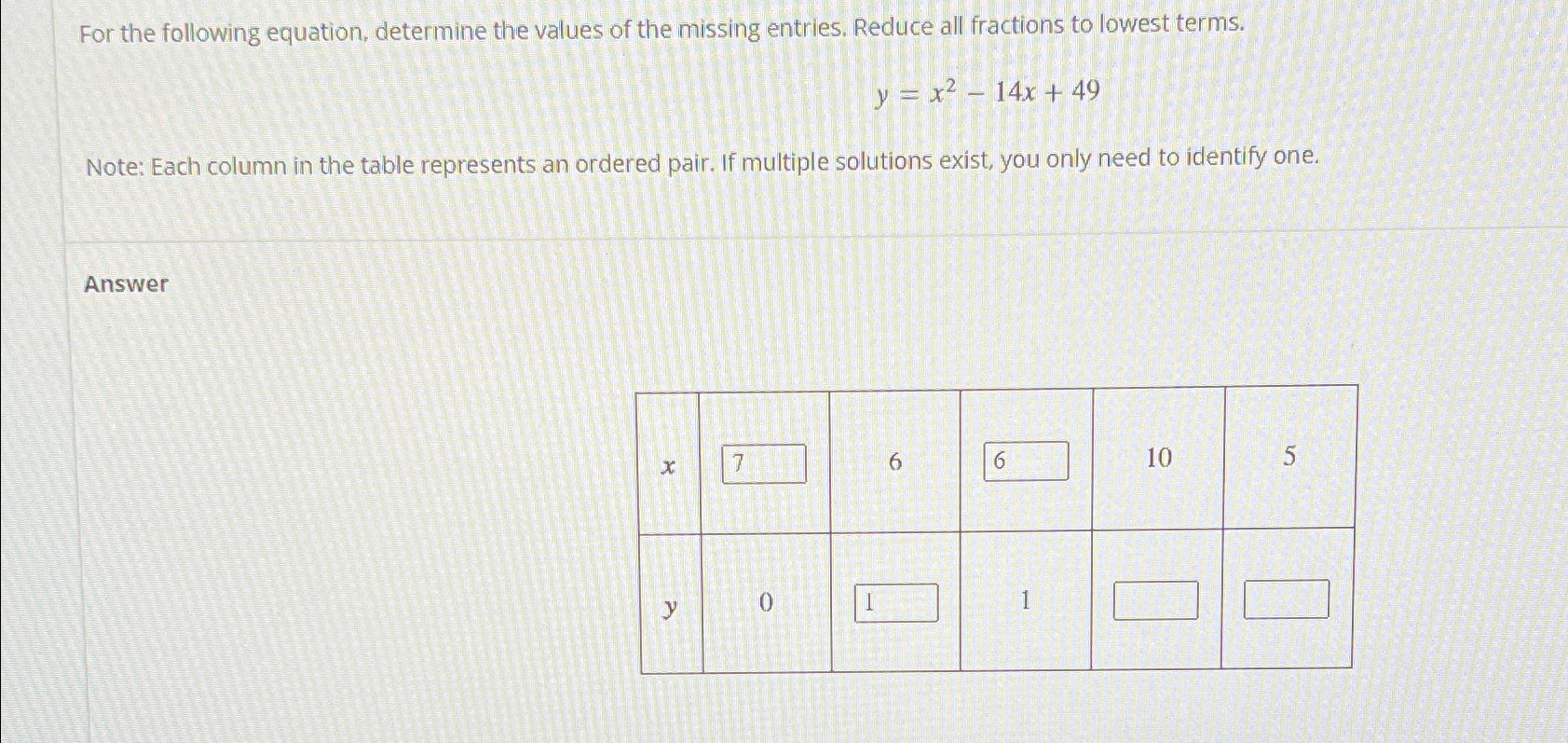 Solved For the following equation, determine the values of | Chegg.com