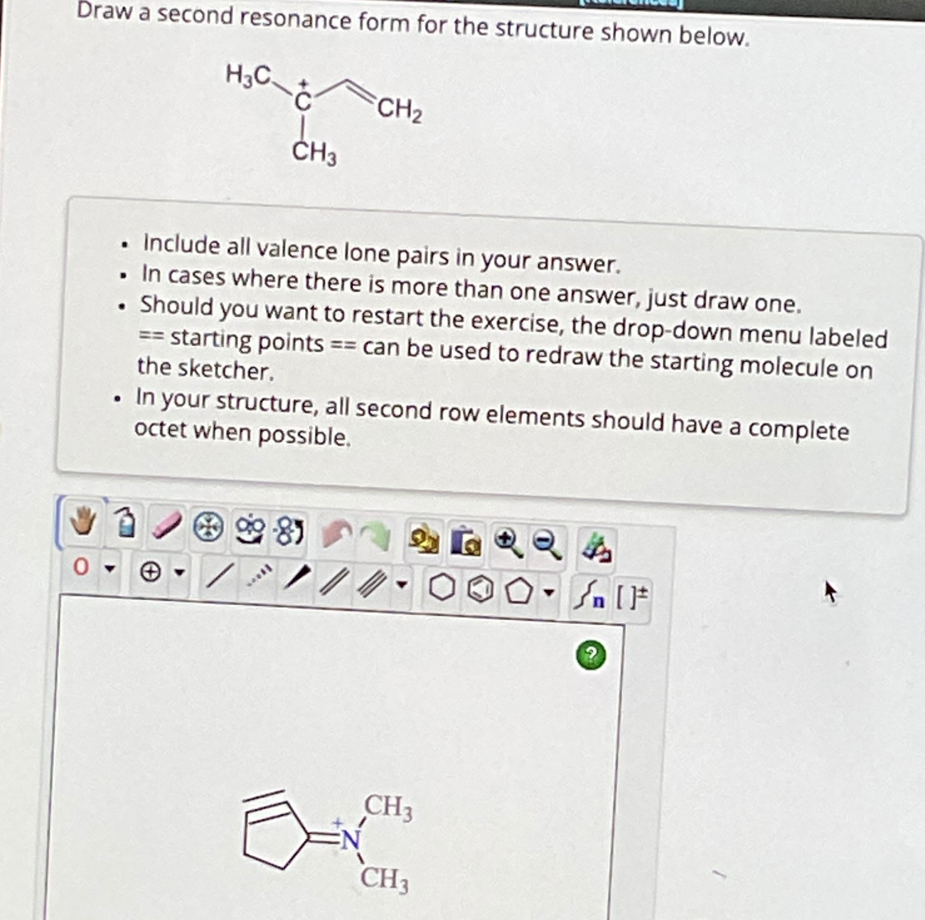 Solved Draw a second resonance form for the structure shown | Chegg.com