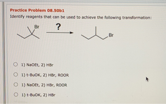 Solved Practice Problem 08.50b1 Identify reagents that can | Chegg.com Solved Practice Problem 08.50b1 Identify reagents that can | Chegg.com