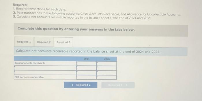 Solved Required: 1. Record transactions for each date; 2. | Chegg.com