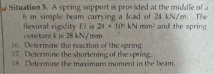 Solved Situation 5. A spring support is provided at the | Chegg.com