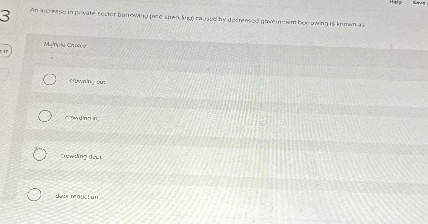 Solved An increase in private sector borrowing (and | Chegg.com