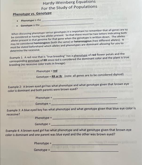 Solved Phenotype vs. Genotype - Phenotype is the - Genotype | Chegg.com