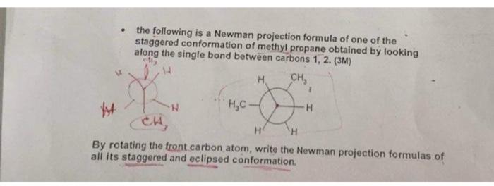 Solved . the following is a Newman projection formula of one | Chegg.com