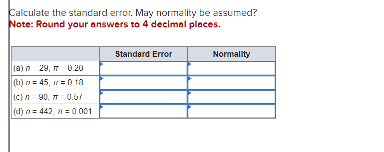 Solved Calculate the standard error. May normality be | Chegg.com