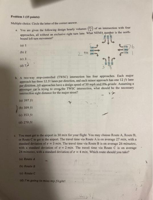 Solved b. A two-way stop-controlled (TWSC) intersection has | Chegg.com