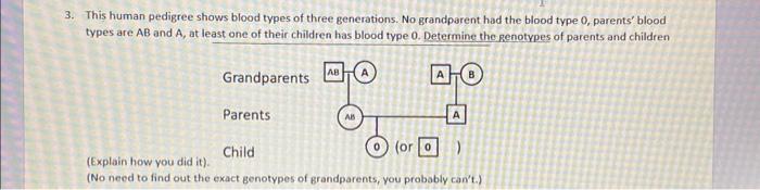 Solved this human pedigree shows blood types of three | Chegg.com
