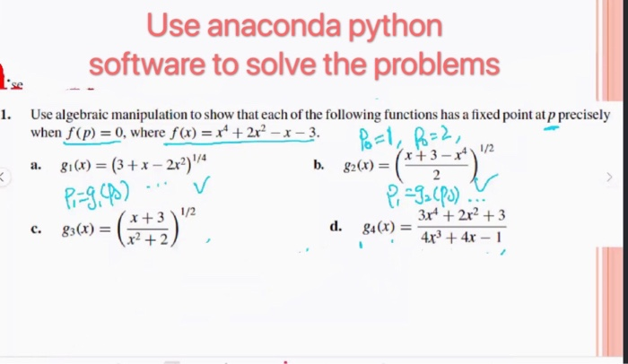 Solved Use Anaconda Python Software To Solve The Problems 5409
