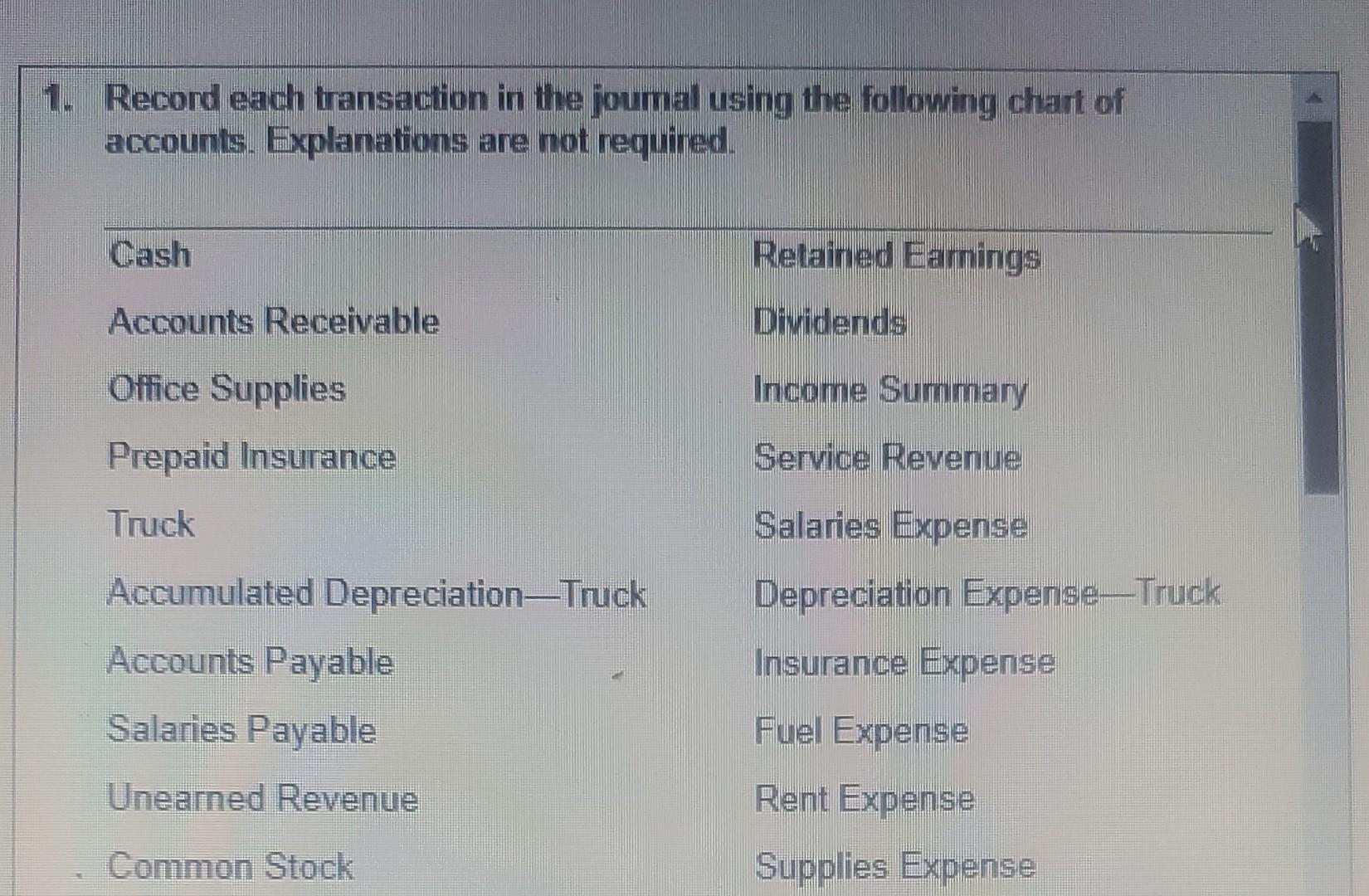 Solved 1. Record each transaction in the journal using the | Chegg.com