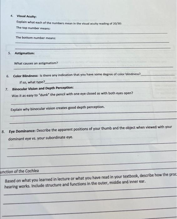 Solved 4. Visual Acuity: Explain what each of the numbers | Chegg.com