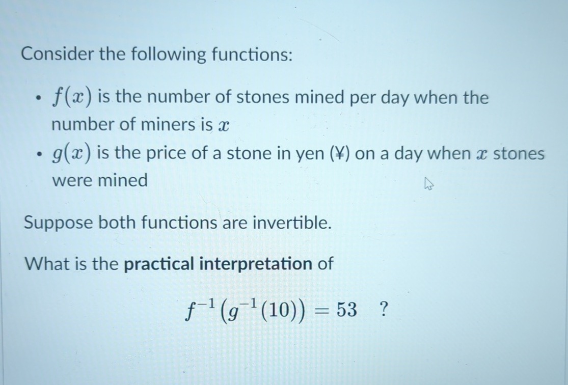 Solved Consider the following functions:f(x) ﻿is the number | Chegg.com