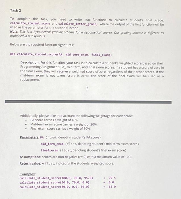 Solved ef calculate_letter_grade(score): Description: For | Chegg.com