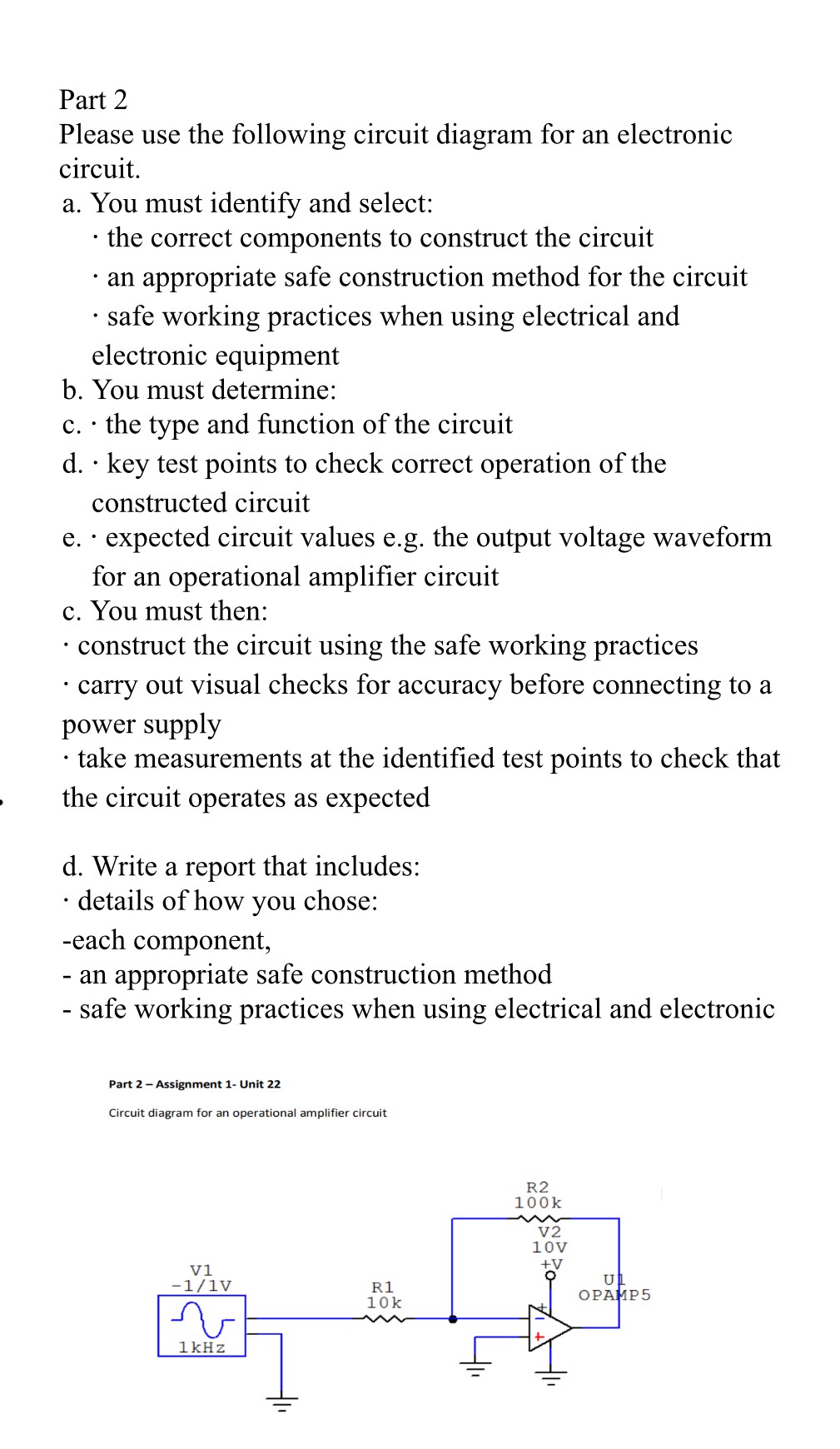 Part 2Please use the following circuit diagram for an | Chegg.com