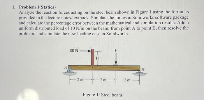 Solved Problem 1(Statics) Analyze the reaction forces acting | Chegg.com