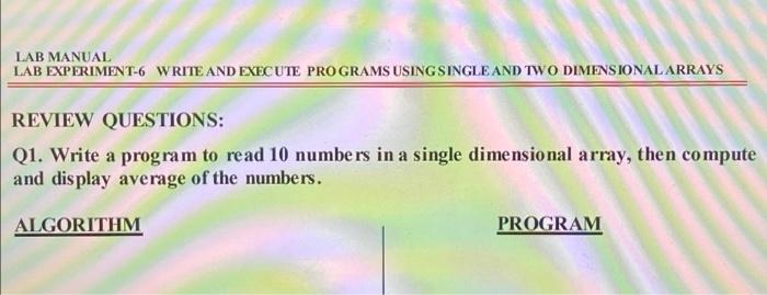 Solved LAB MANUAL LAB EXPERIMENT-6 WRITE AND EXECUTE | Chegg.com