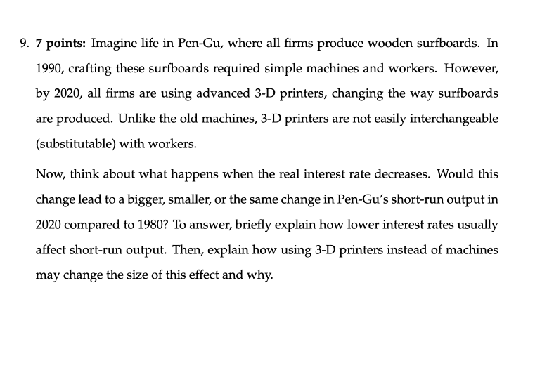 Solved 9. 7 ﻿points: Imagine life in Pen-Gu, ﻿where all | Chegg.com