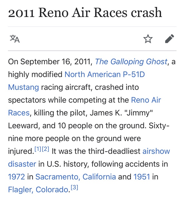 2011 Reno Air Races crash ХА On September 16, 2011, | Chegg.com