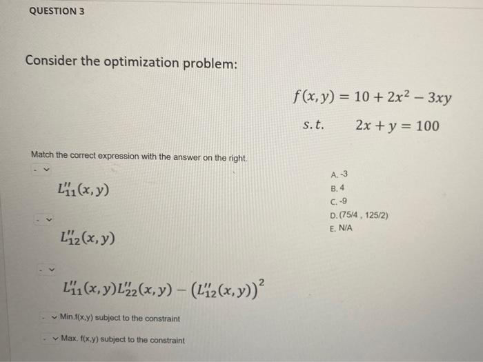 Solved Consider the optimization problem: f(x,y)= s.t. | Chegg.com