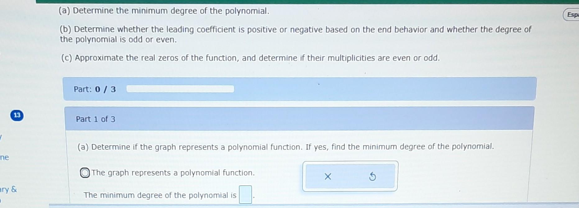 Solved Determine if the graph can represent a polynomial | Chegg.com