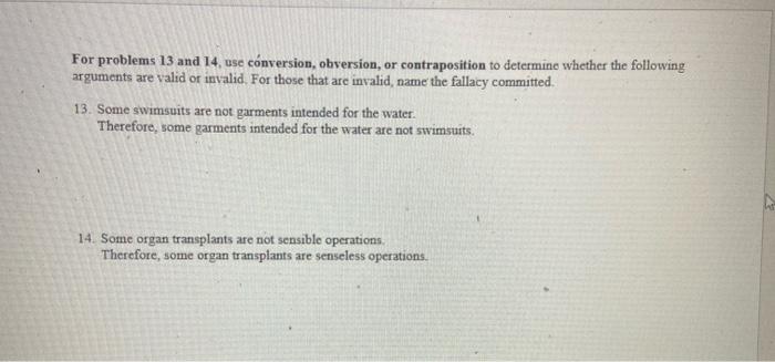 Solved For problems 13 and 14, use cónversion, obversion, or | Chegg.com