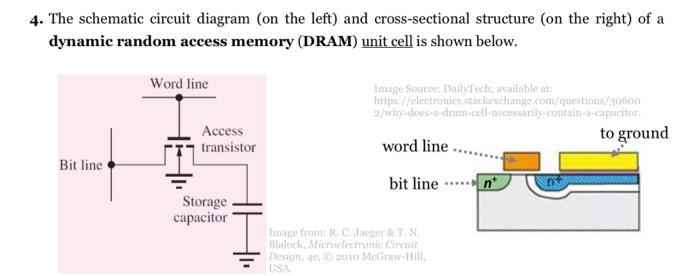 Solved 4. The schematic circuit diagram (on the left) and | Chegg.com
