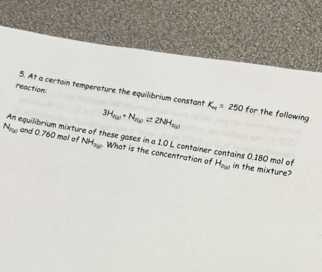 Solved At a certain temperature the equilibrium constant | Chegg.com