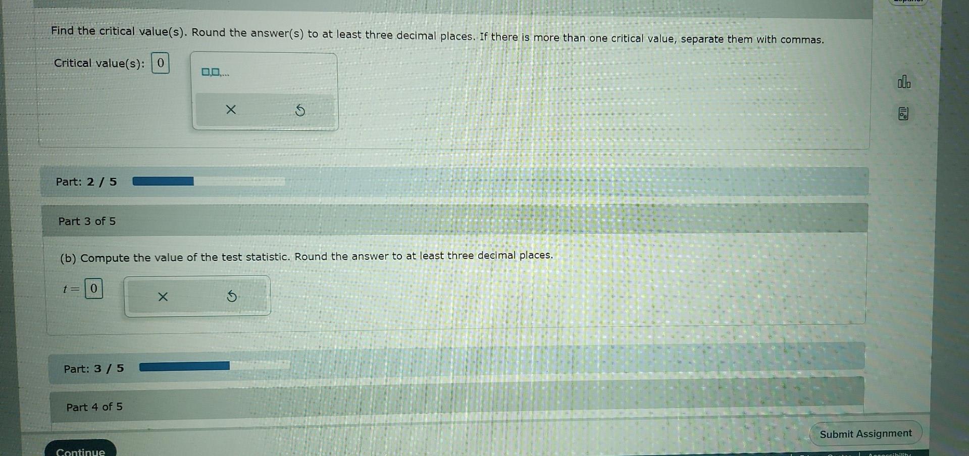Solved Part 4 of 5 Determine whether to reject Ho Reject | Chegg.com