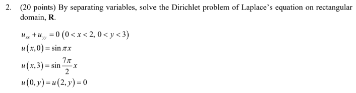 Solved (20 ﻿points) ﻿By separating variables, solve the | Chegg.com