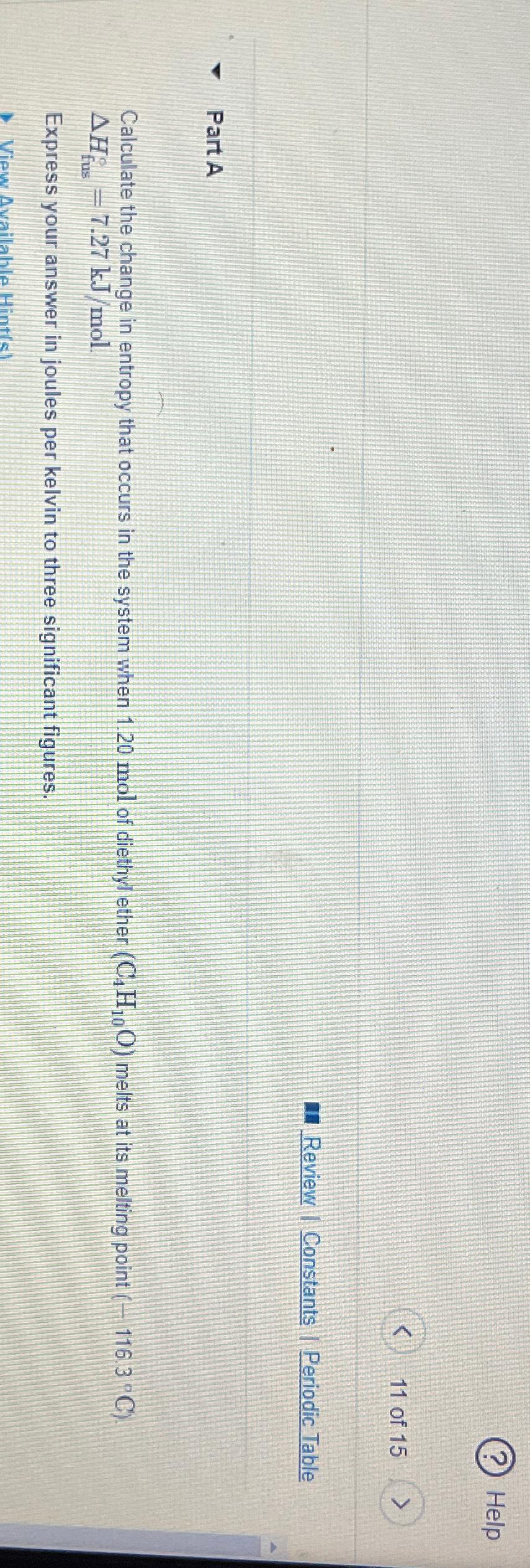 Solved (?) Help\\n11 of 15\\nReview I Constants I Periodic | Chegg.com