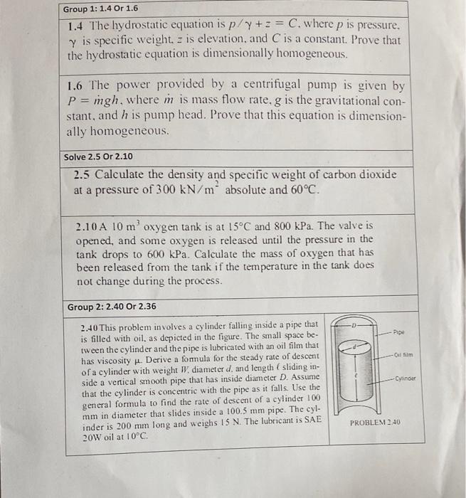 Solved 2.40 This problem involves a cylinder falling inside | Chegg.com