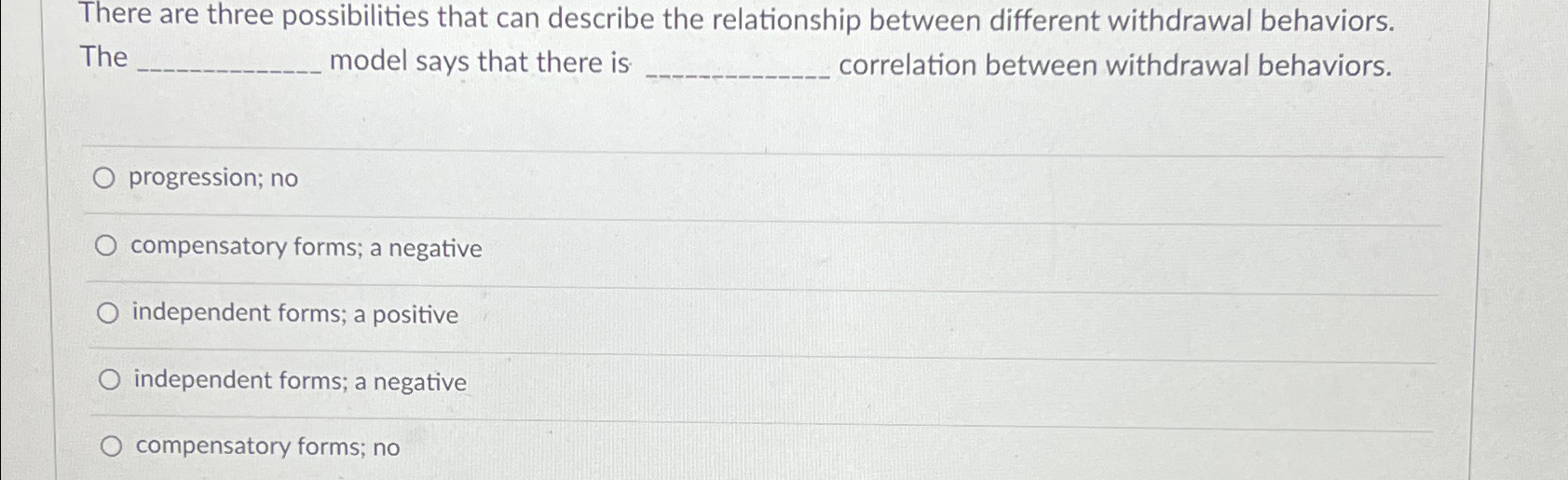 Solved There are three possibilities that can describe the | Chegg.com