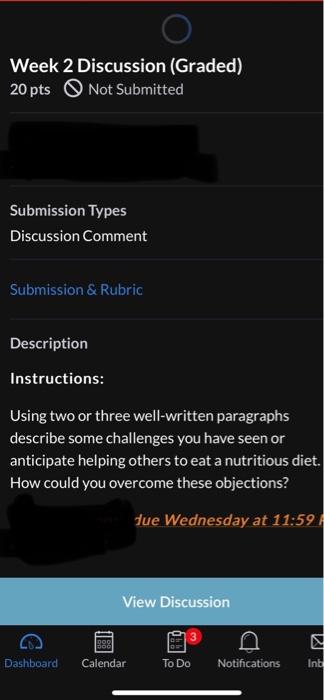 Solved Week 2 Discussion (Graded) 20 pts Not Submitted | Chegg.com