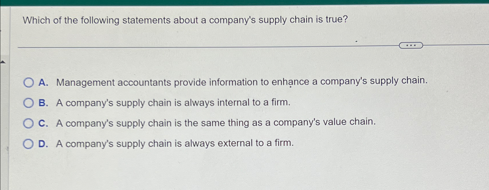 Solved Which of the following statements about a company's | Chegg.com