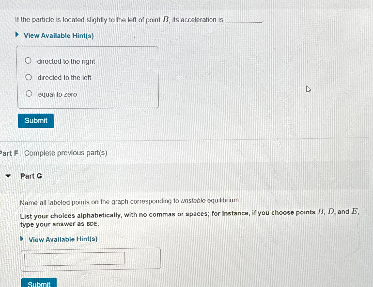 Solved If the particle is located slightly to the left of | Chegg.com