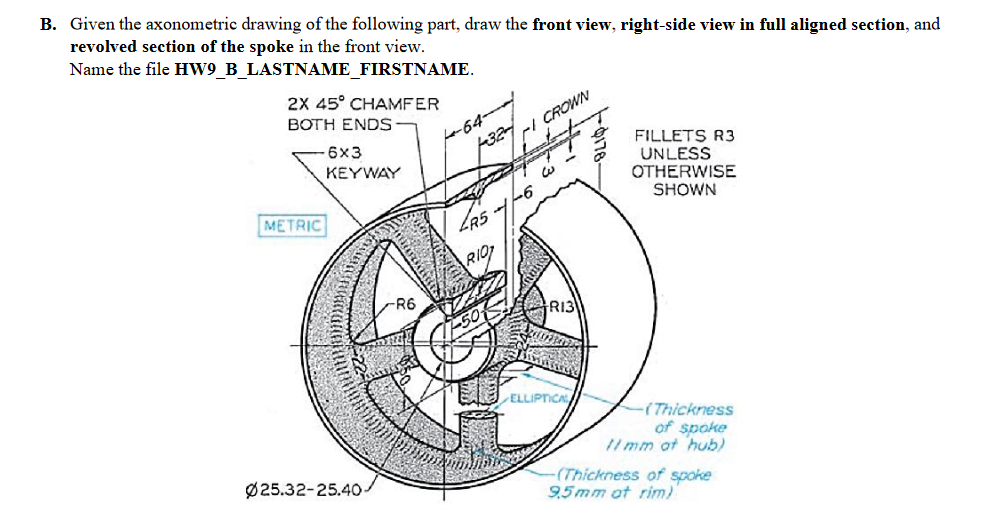 Solved B. ﻿Given the axonometric drawing of the following | Chegg.com