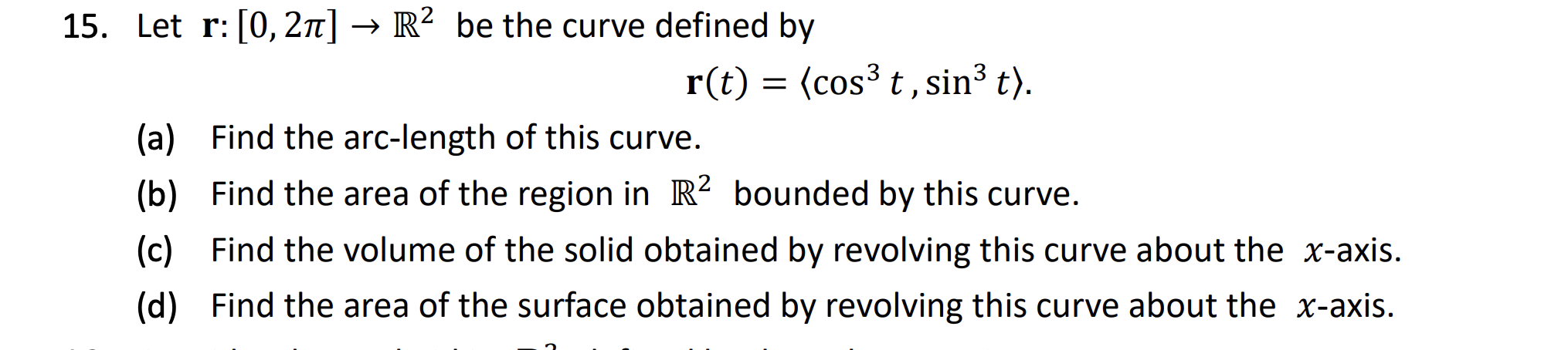 Solved Let r:[0,2π]→R2 ﻿be the curve defined | Chegg.com