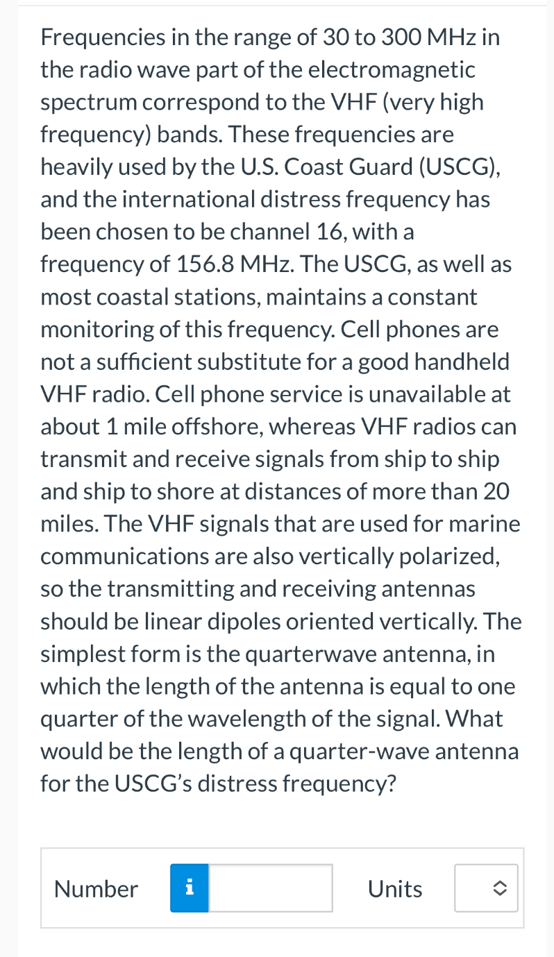 Solved Frequencies in the range of 30 ﻿to 300MHz ﻿in the | Chegg.com