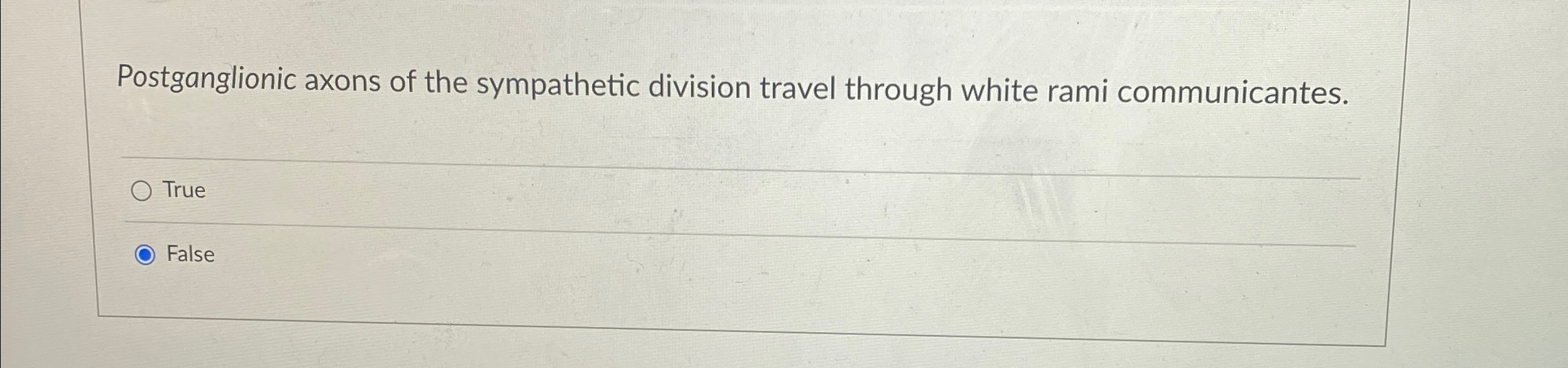 Solved Postganglionic axons of the sympathetic division | Chegg.com