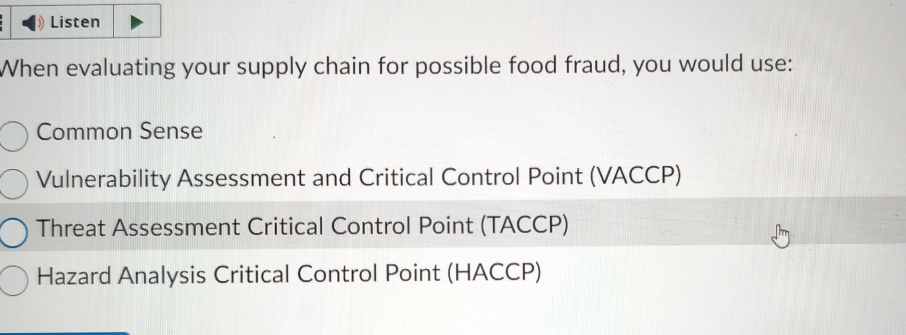 Solved When evaluating your supply chain for possible food | Chegg.com