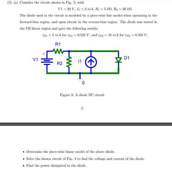 a) ﻿Consider the circuit shown in Fig. 3, ﻿withV | Chegg.com