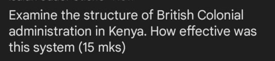 Examine the structure of British Colonial | Chegg.com