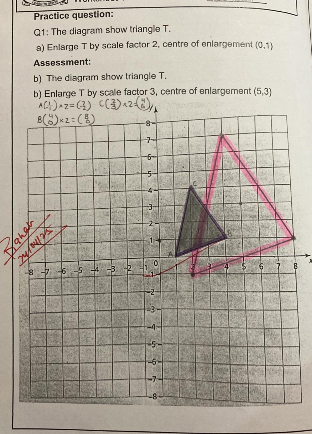 Solved Practice question:Q1: The diagram show triangle T.a) | Chegg.com