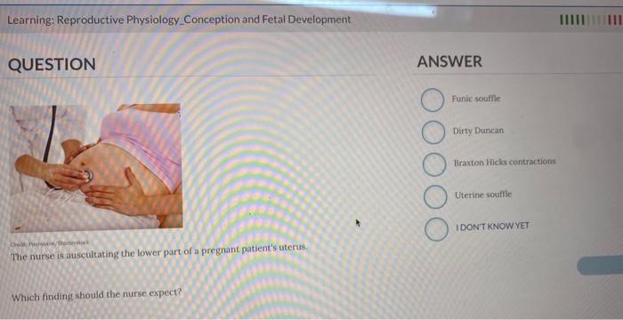 Solved Learning: Reproductive Physiology_Conception and | Chegg.com