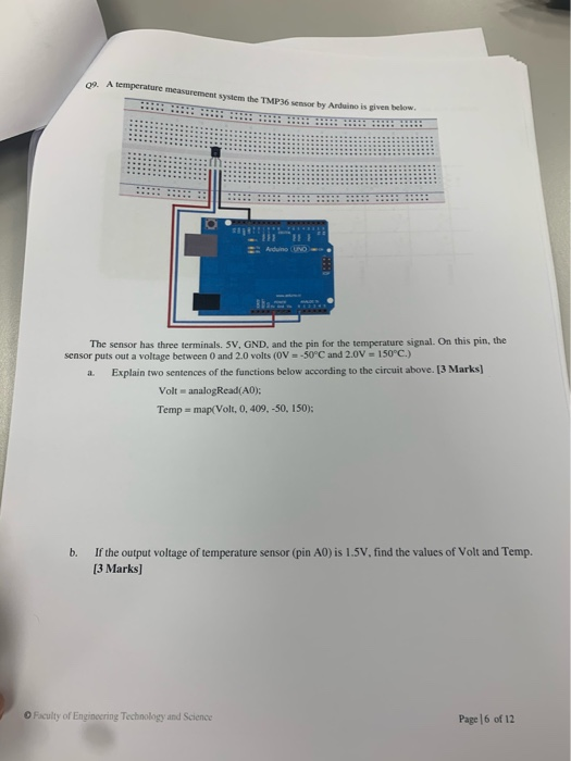 Solved 9. A temperature meas system the TMP36 sense by | Chegg.com