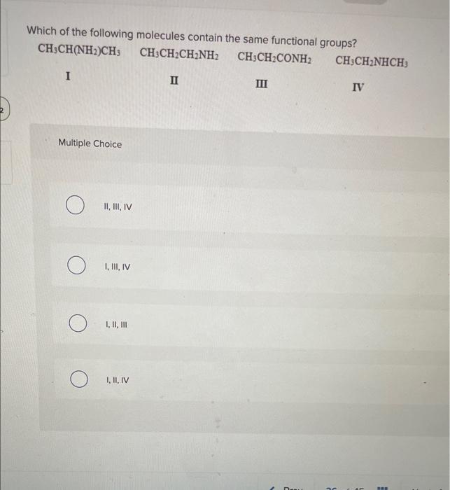 Solved Which of the following molecules contain the same | Chegg.com