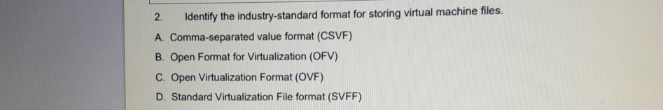 Solved Identify the industry-standard format for storing | Chegg.com