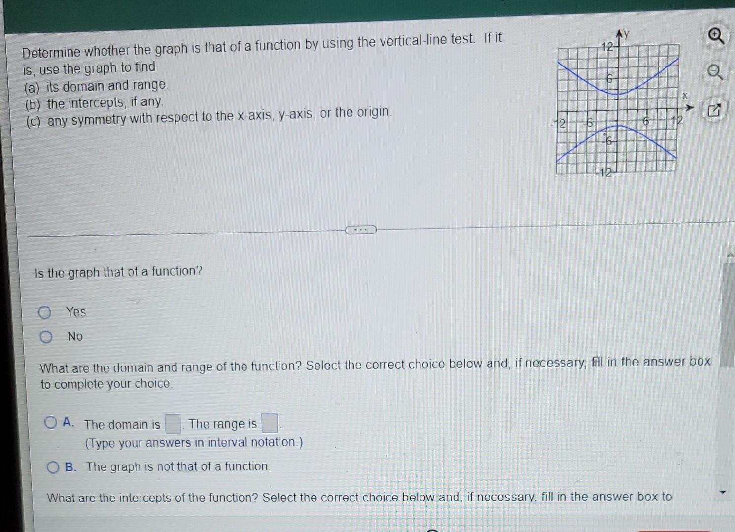 Solved Determine whether the graph is that of a function by | Chegg.com