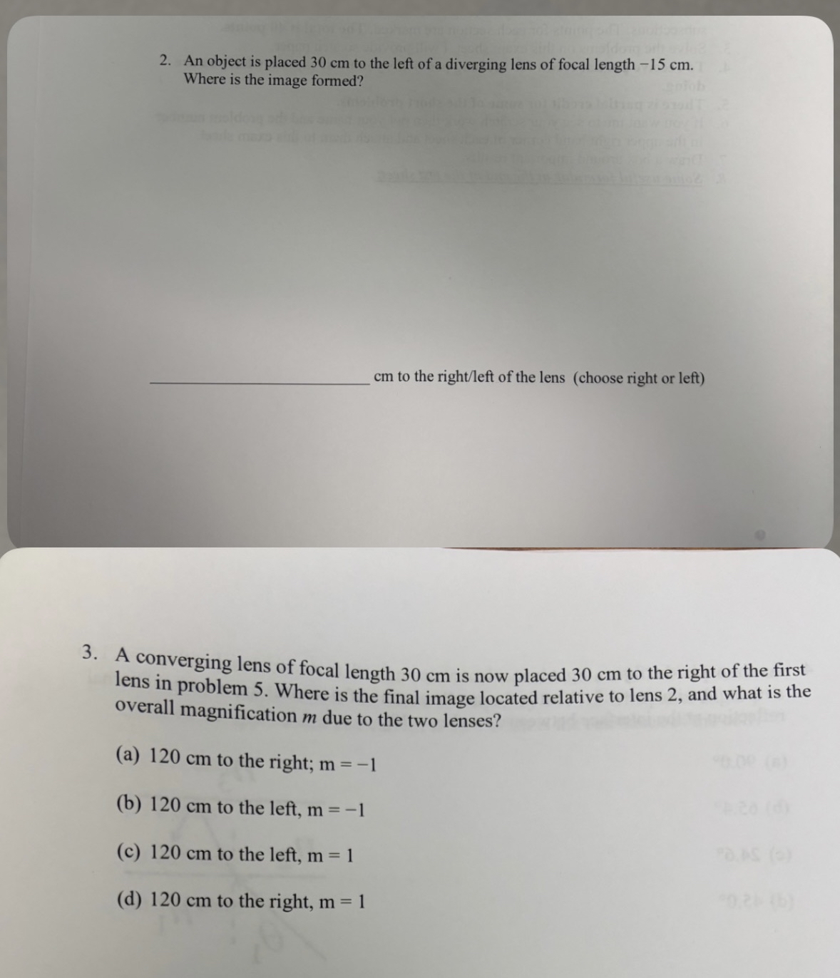 Solved An object is placed 30 ﻿cm to the left of a diverging | Chegg.com