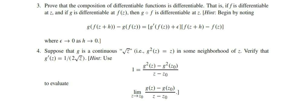 Solved 3. Prove that the composition of differentiable | Chegg.com