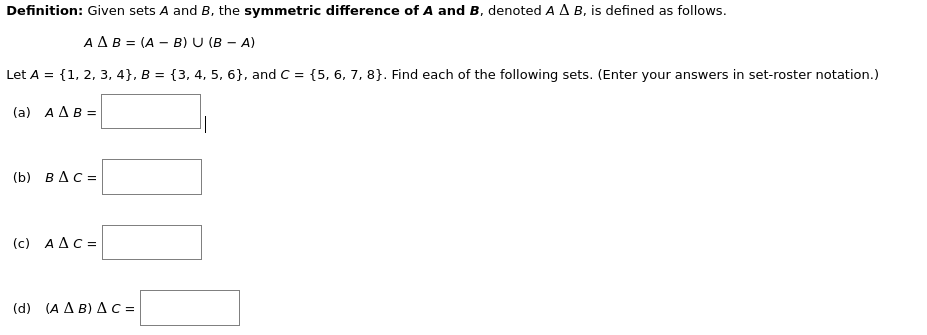 Solved Definition: Given sets A and B, ﻿the symmetric | Chegg.com